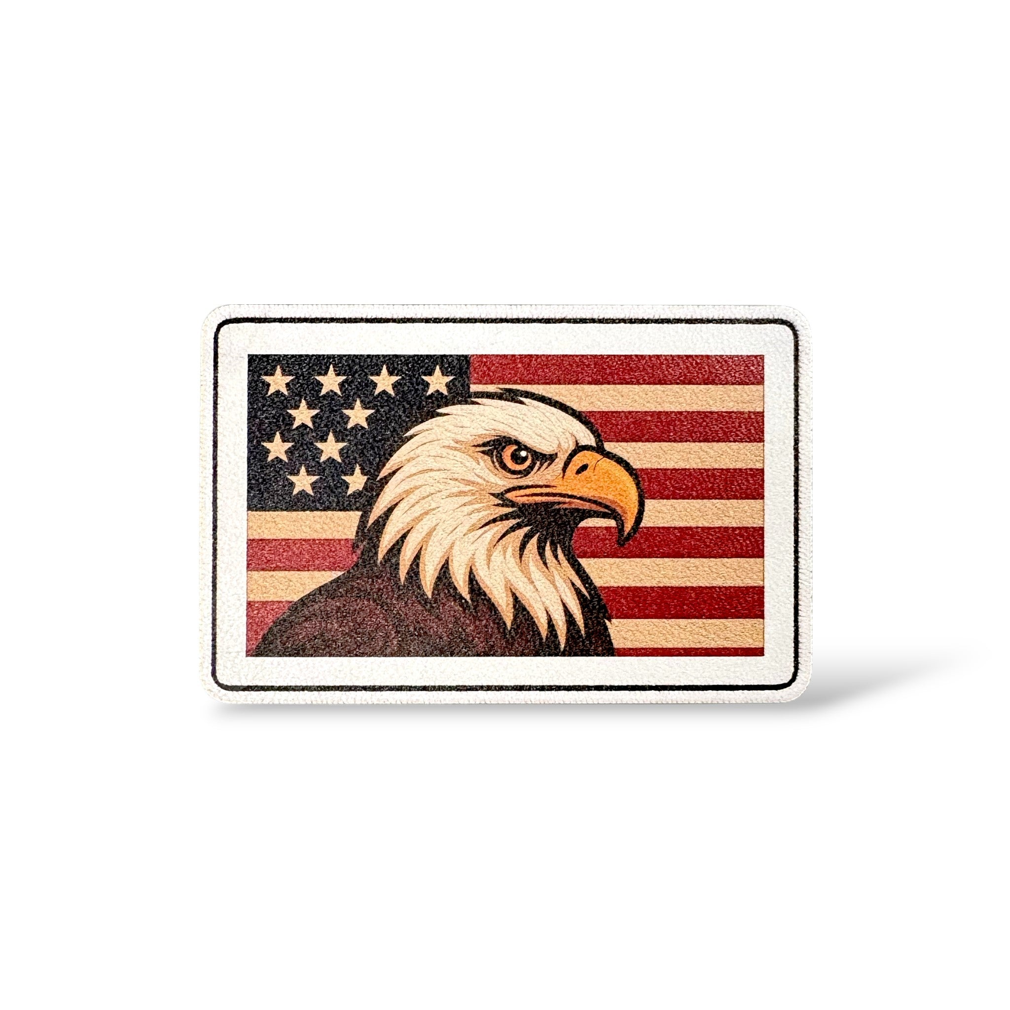 BALD EAGLE USA FLAG WITH ADHESIVE-PRESS READY PATCH – Hydbond™️