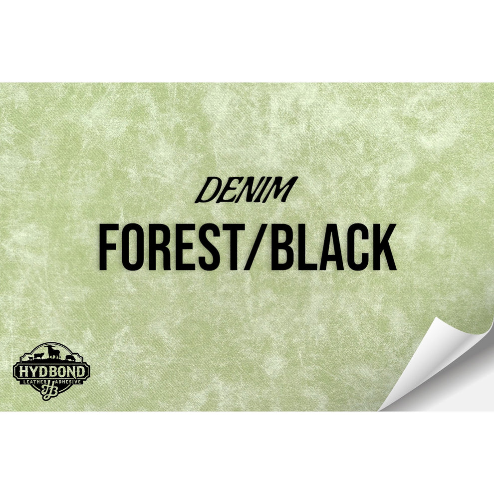 FOREST DENIM/BLACK WITH ADHESIVE HYDBOND LEATHERETTE SHEET (12"x24") U ...