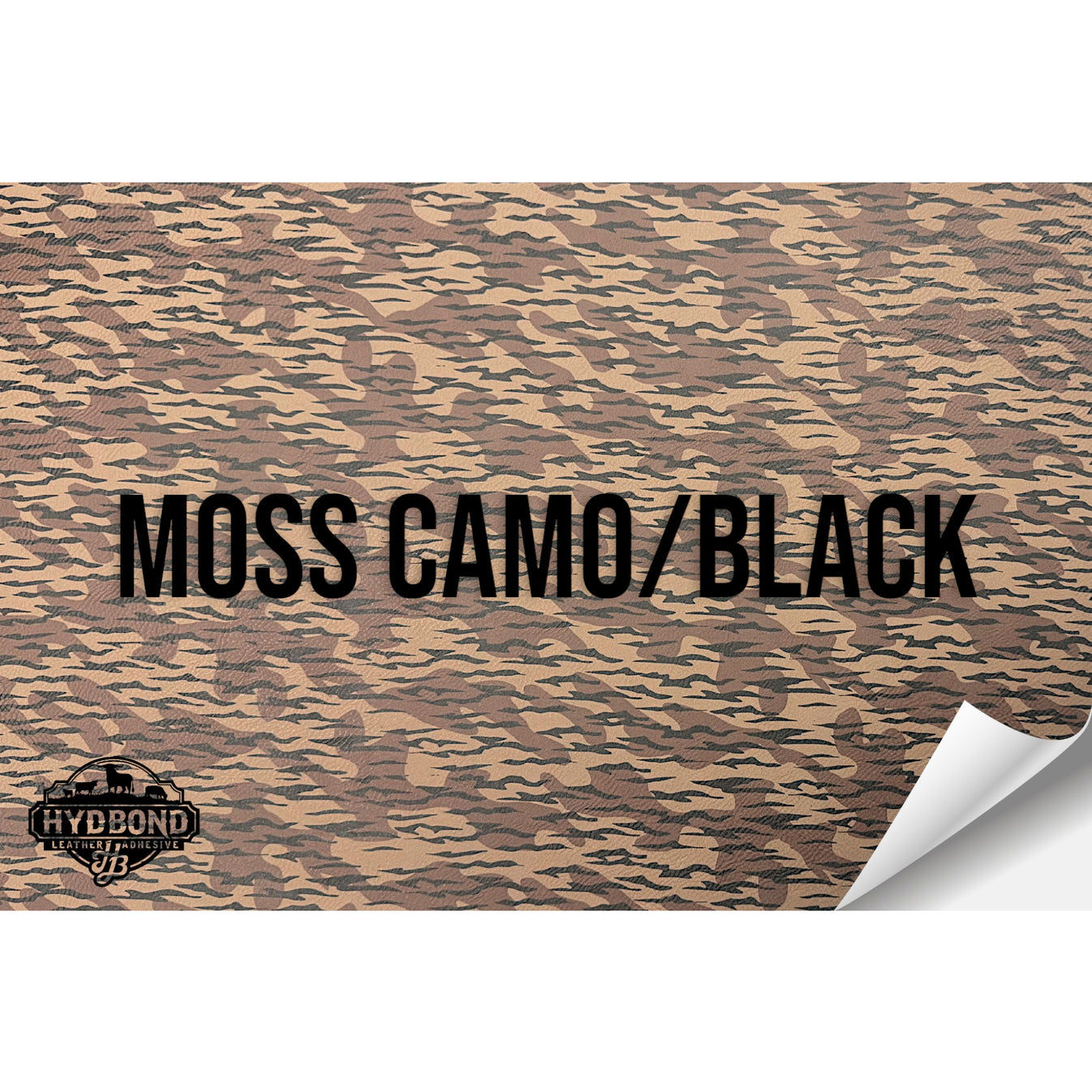 MOSS CAMO/BLACK WITH ADHESIVE HYDBOND LEATHERETTE SHEET (12"x24") STAN ...